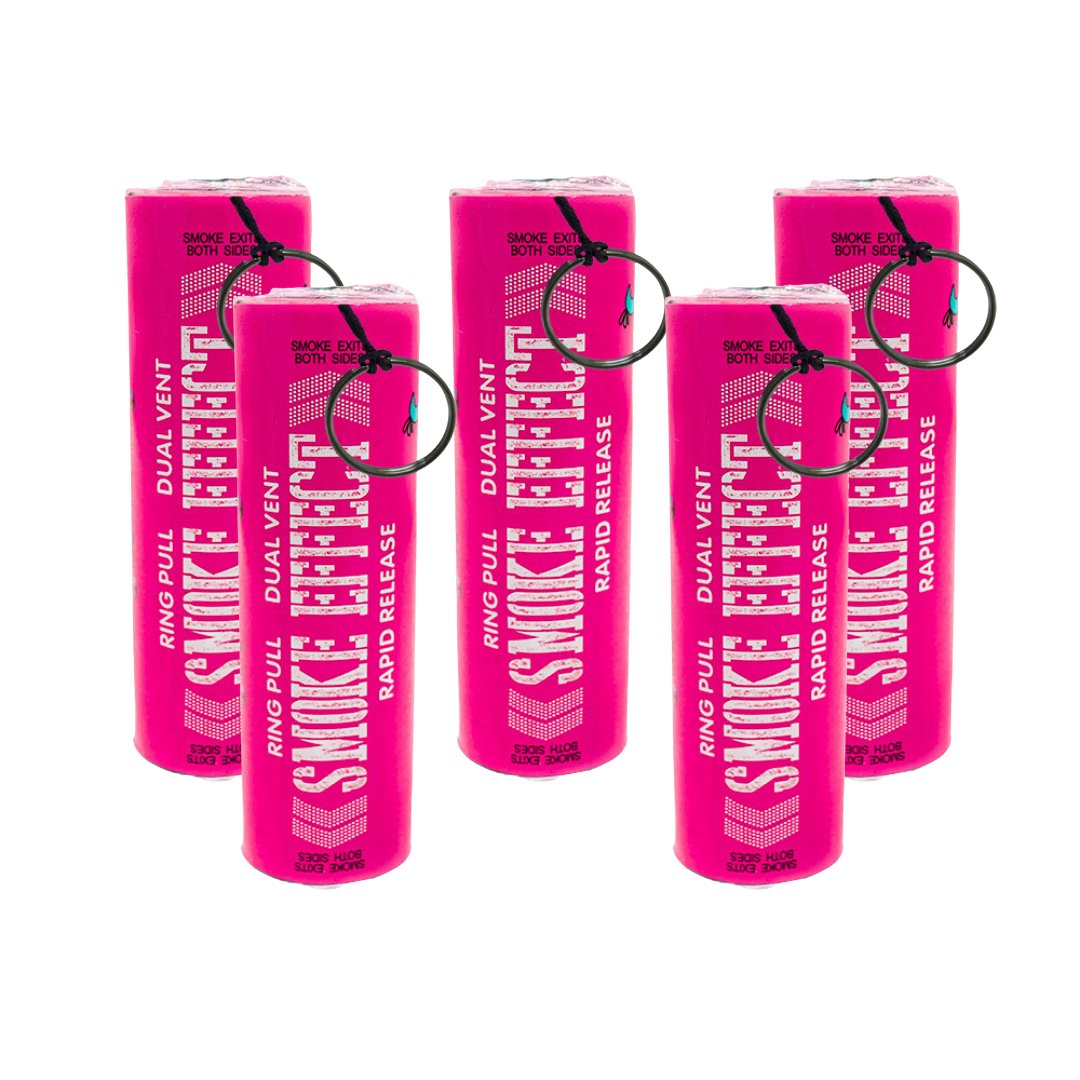 Dual Vent Ring Pull Smoke Bomb Pink – Peacock Smoke
